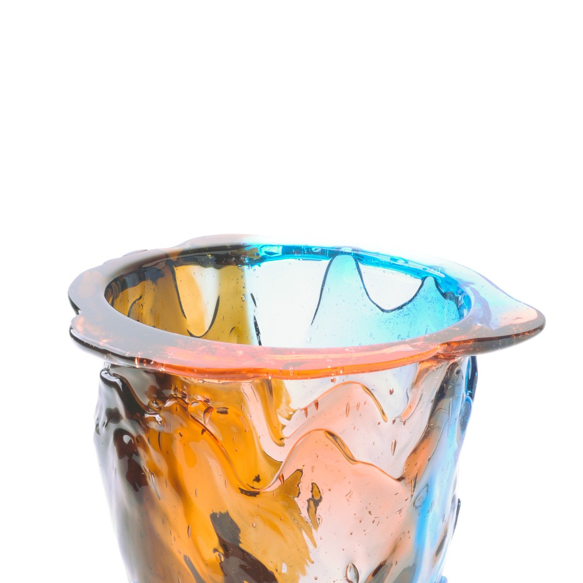 Vase Amazonia - Ruby, Light Blue, Brown, Pastel Blue par Gaetano Pe...